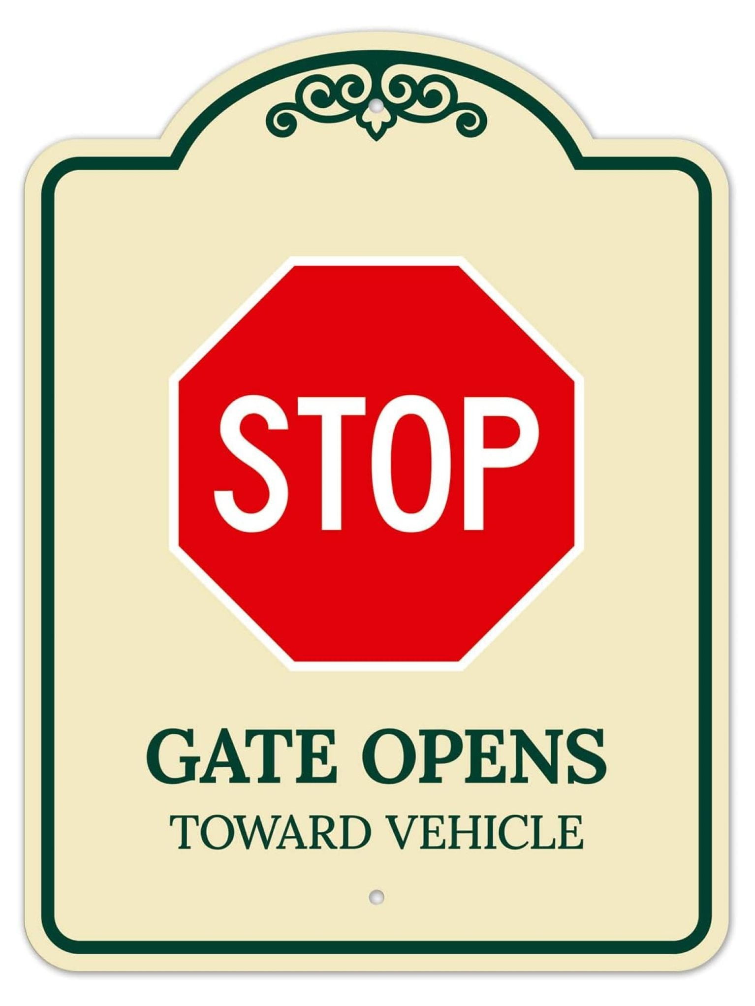 Stop Gate Opens Toward Vehicle Décor Sign, Green Light, 18x24 Inches ...