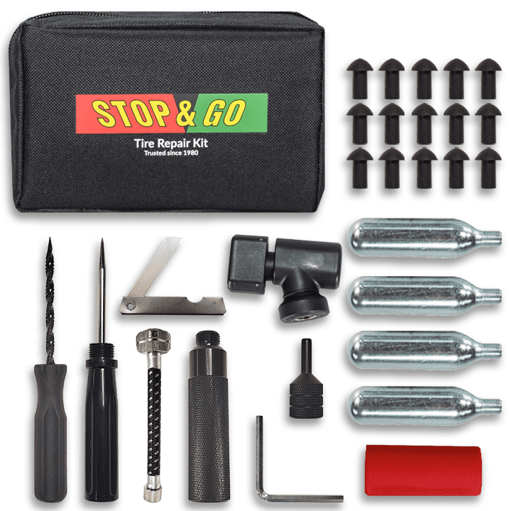 Stop & Go 1001 Tubeless Tire Pocket Plugger 28 Piece Repair Kit with ...