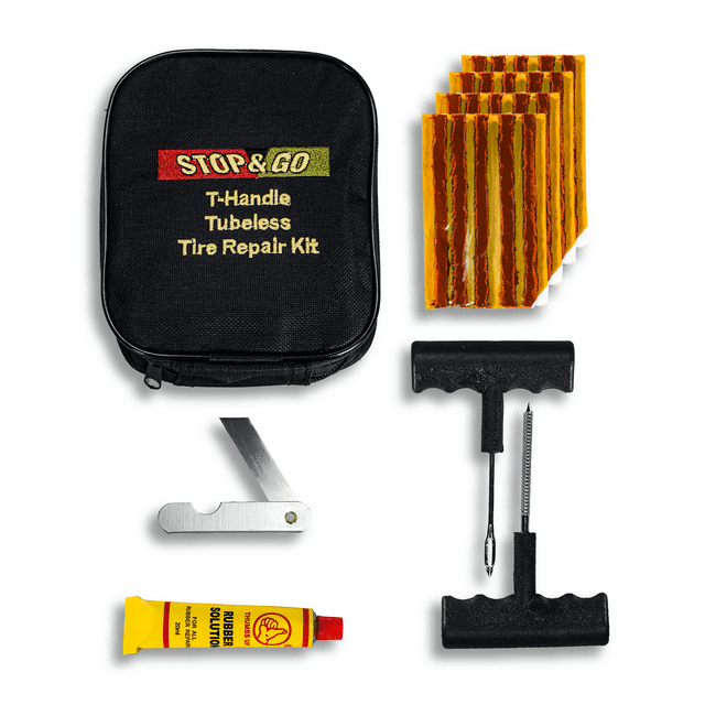 Stop & Go 1020 Tubeless Tire Repair Kit, T-Handle Rope Plug, 25 Pieces ...