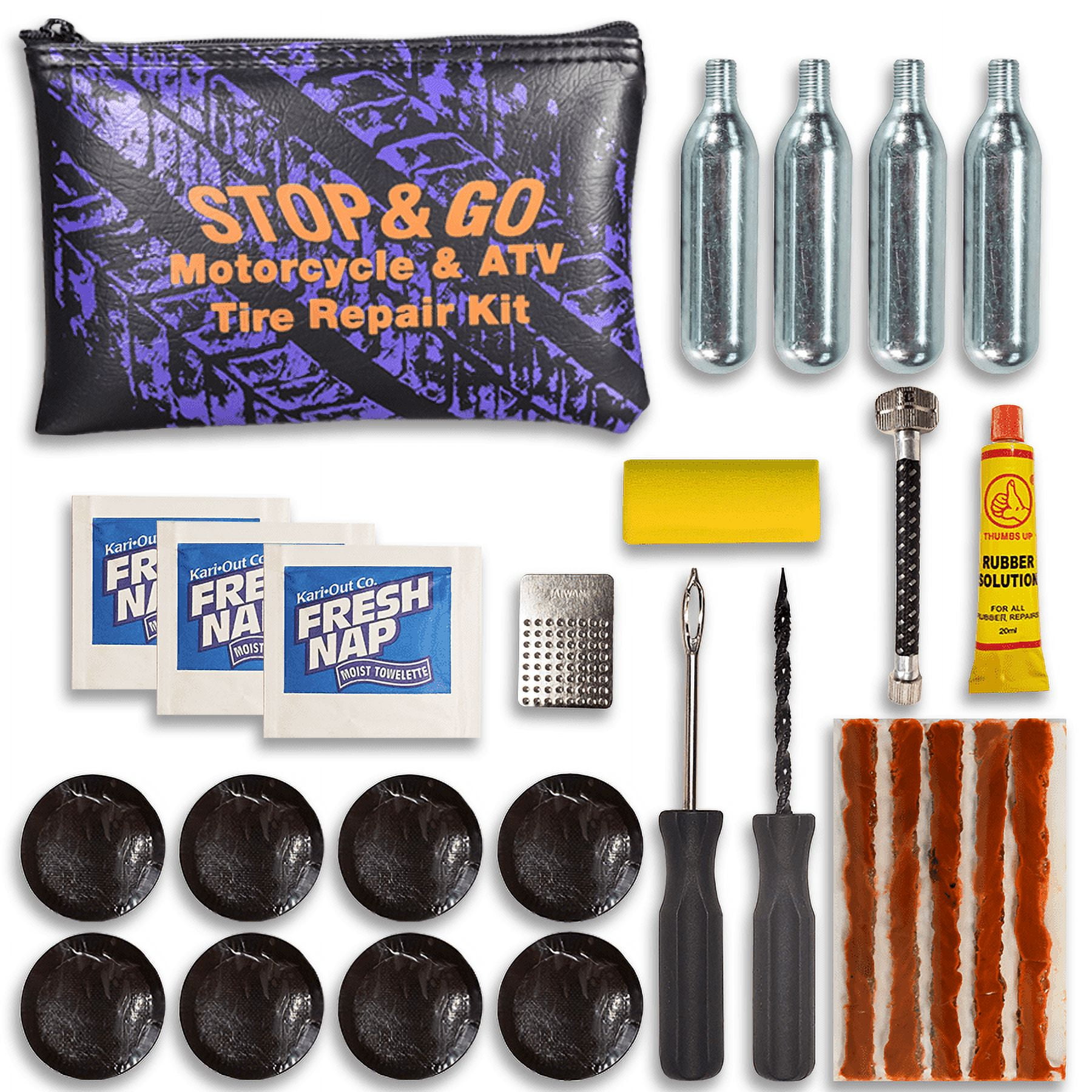 Stop & Go 1066 27-Piece Tubeless & Tube-Type Tire Repair Kit - Patches ...