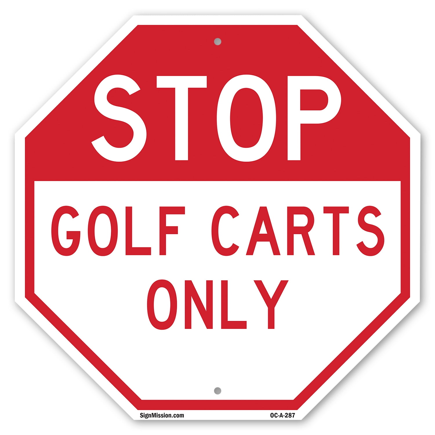 Stop Golf Carts Only 6 inch X 6 inch Octagon Plastic Sign Weather ...
