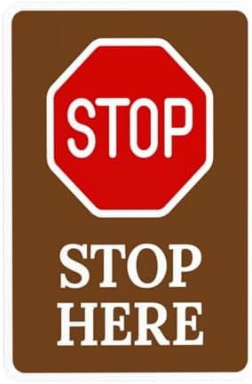 Stop Here With Graphic Warning Sign, Rules Security Metal Signs for ...