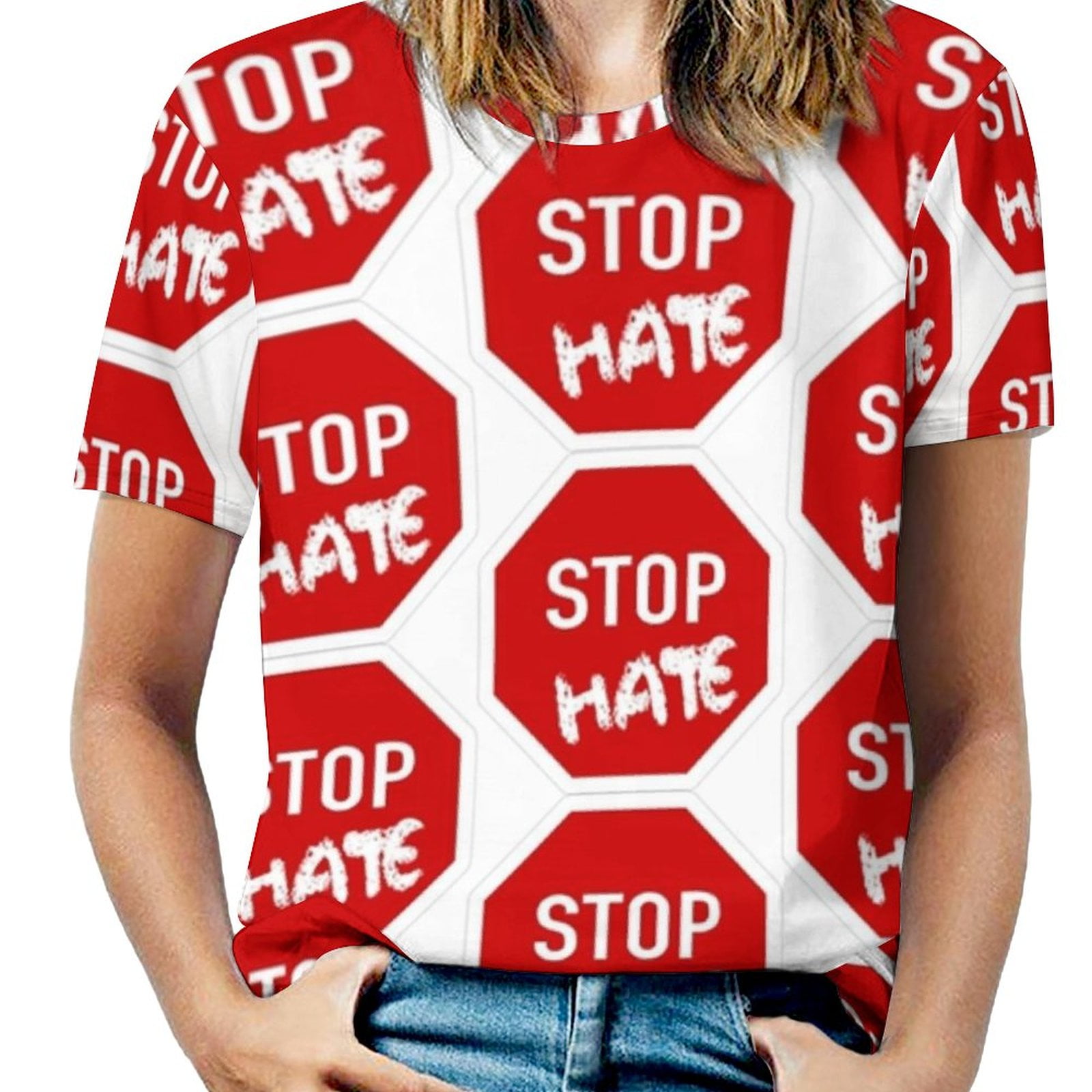 Stop Hate Street Sign ~ Traffic Stop Sign With Word " Hate " In Ruffle ...