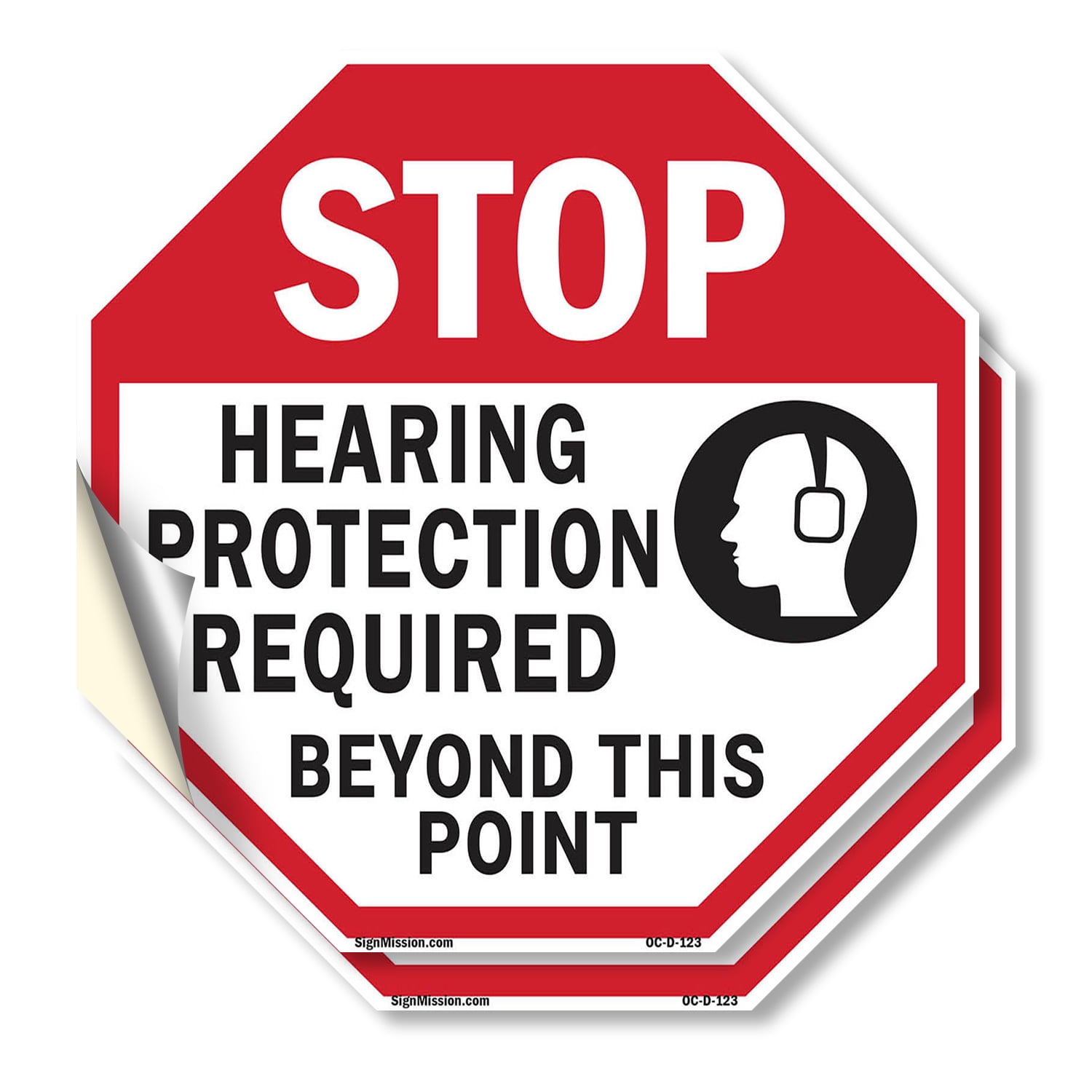 Stop Hearing Protection Required Beyond This Point (2 Pack) 10 inch X ...