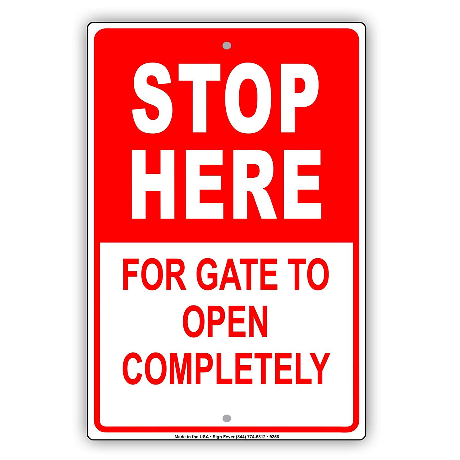 Stop Here For Gate To Open Completely Automated Gate Caution Warning ...