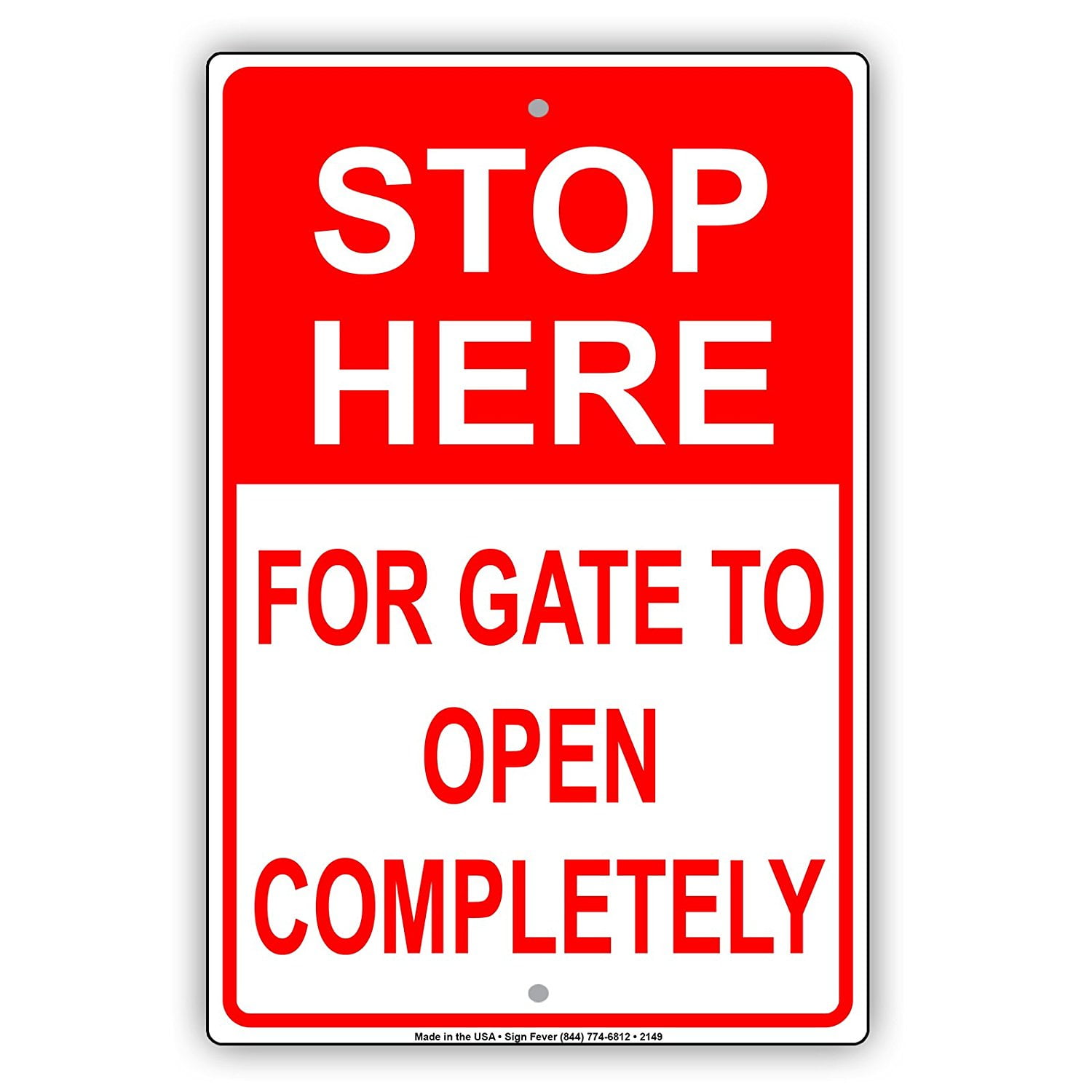 Stop Here For Gate To Open Completely Safety Alert Warning Notice ...