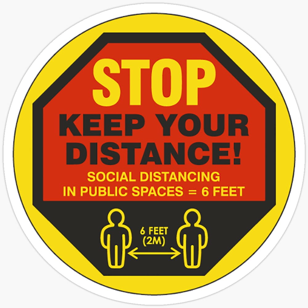 Stop - Keep Your Distance - Social Distancing Sticker Phone Decal Water ...