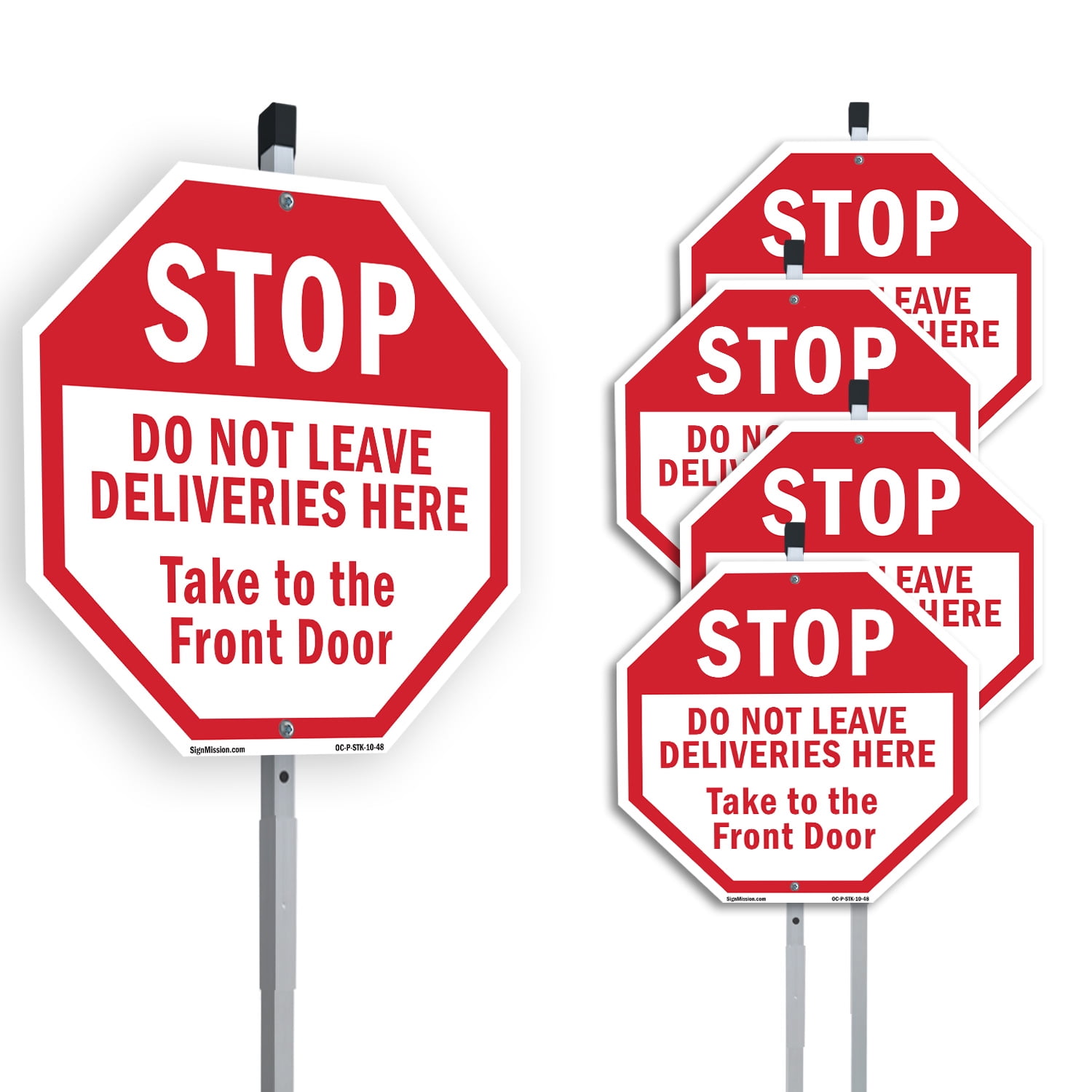 Stop Do Not Leave Deliveries Here Take to The Front Door (5 Pack) 10 ...