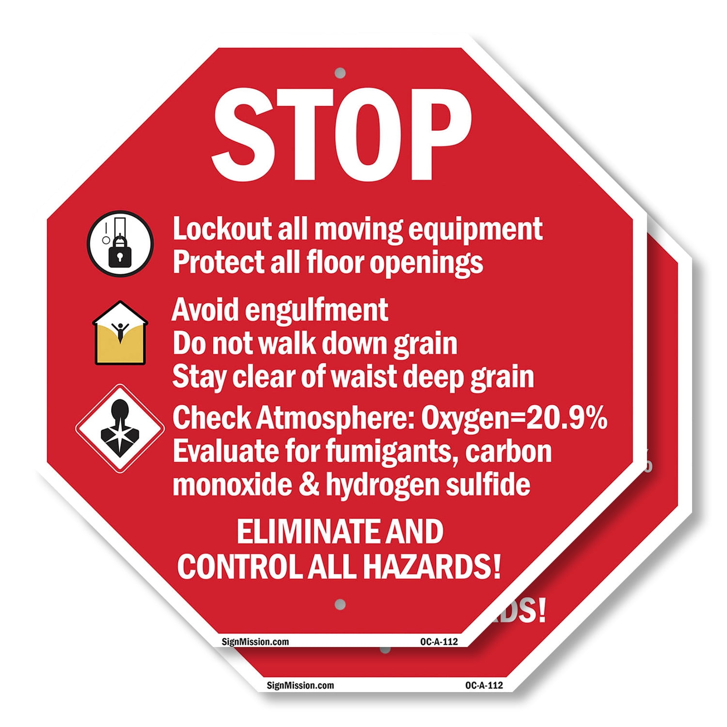 Stop Lockout All Moving Equipment Octagon Sign Weather Resistant Made ...
