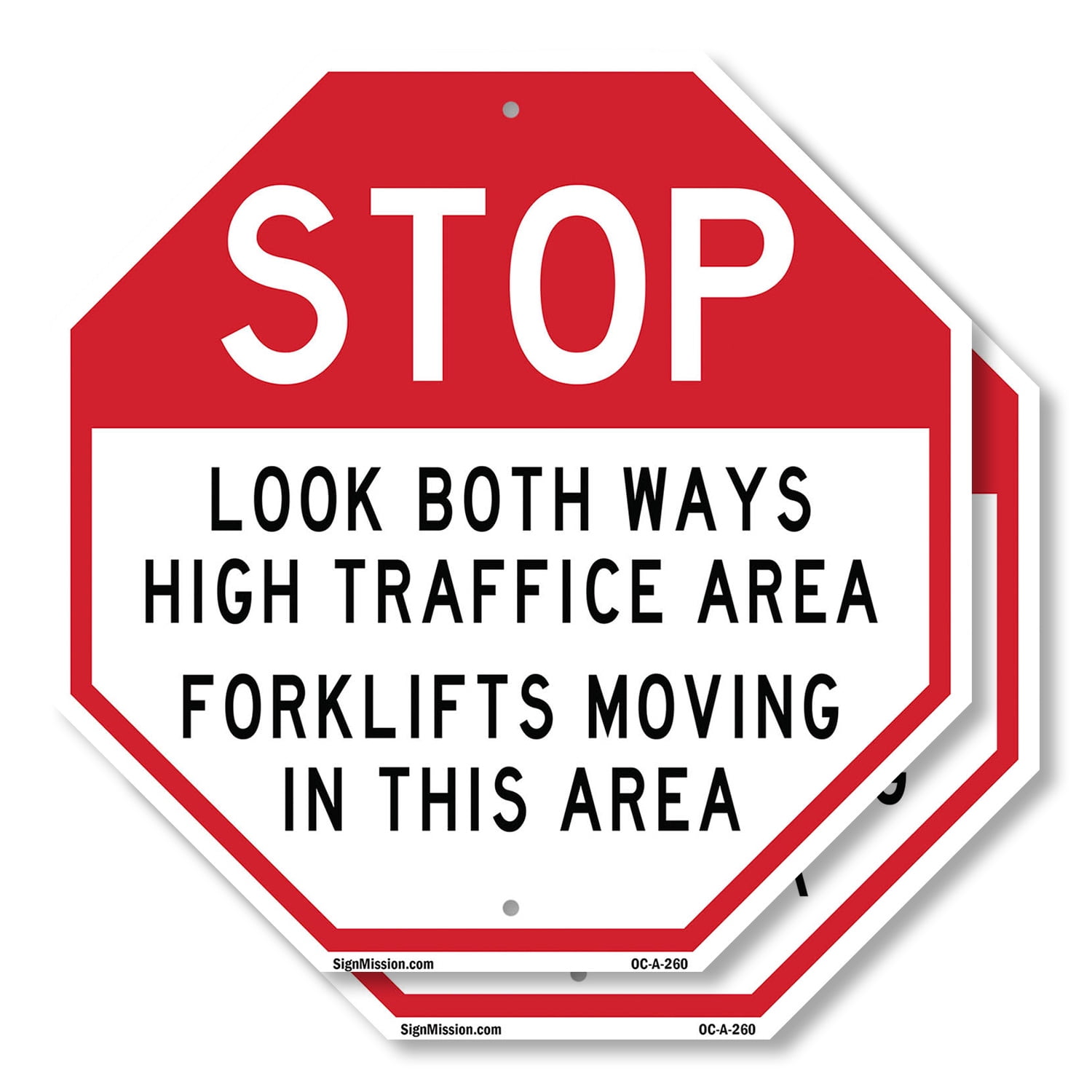 Stop Look Both Ways High Traffic Area Forklifts Moving in This Area (2 ...