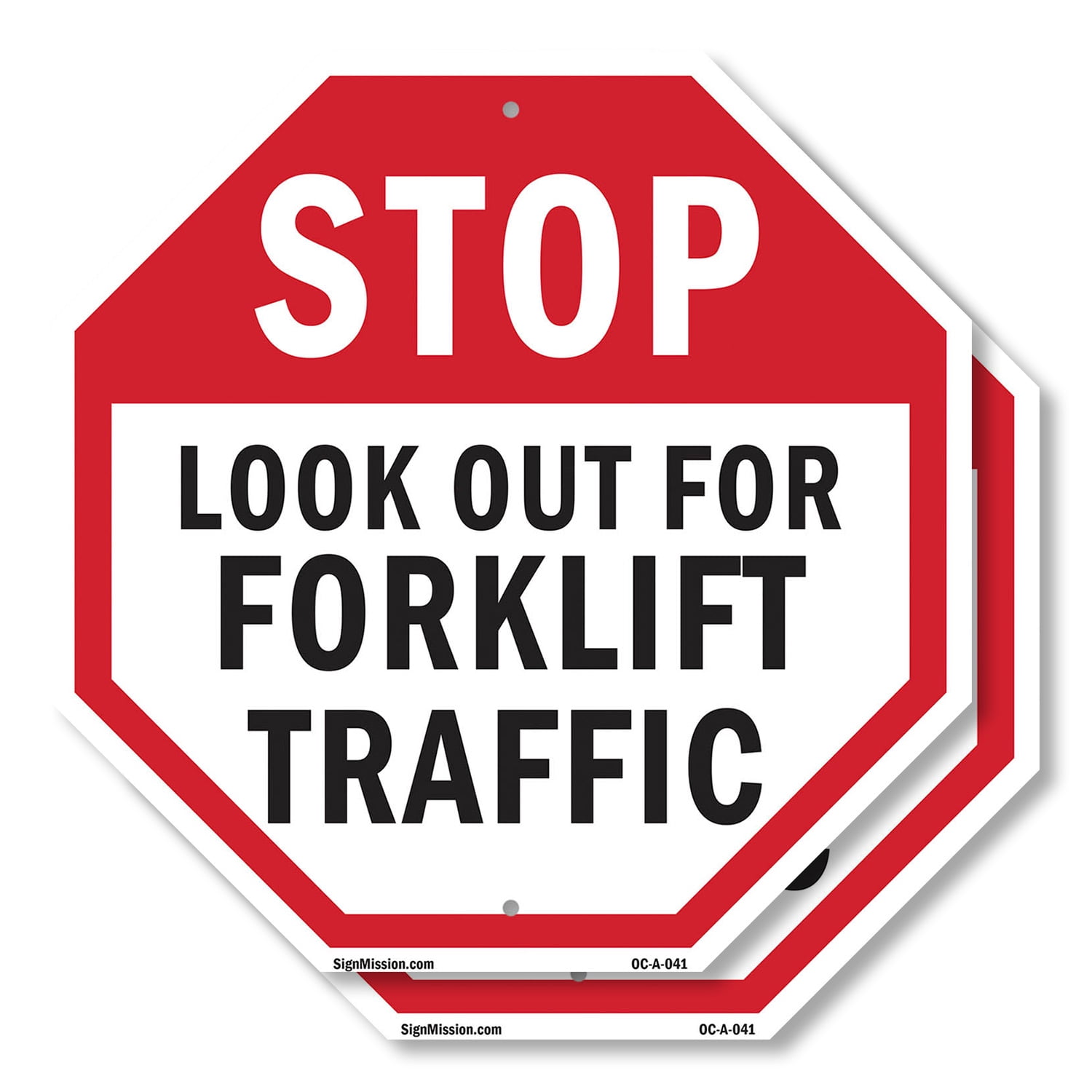 Stop Look Out for Forklift Traffi Octagon Sign Weather Resistant Made ...