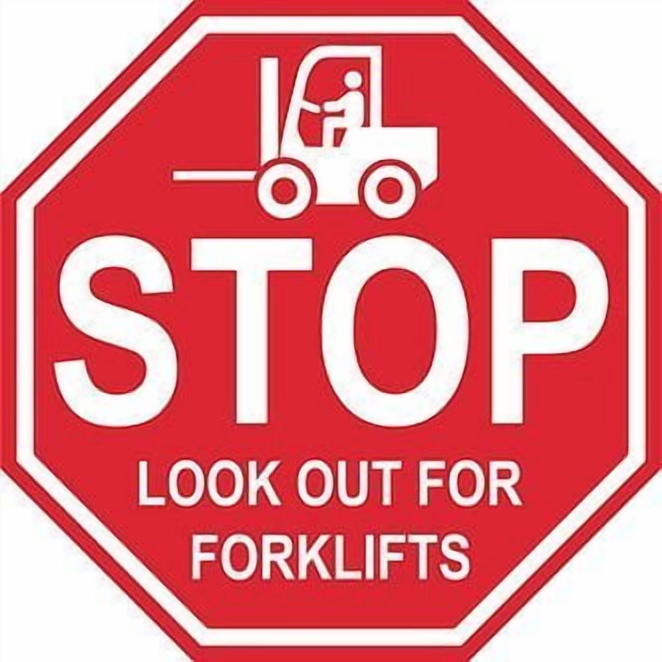 Stop Look Out for Forklifts” – 22in Durable Floor Sign by Graphical ...
