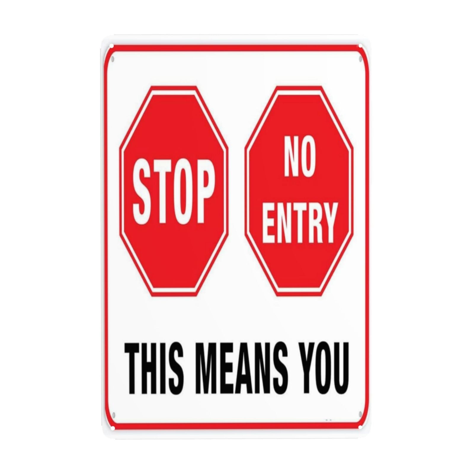 Stop No Entry Tin Sign Warning Metal Sign Vintage Sign Wall Decor for ...