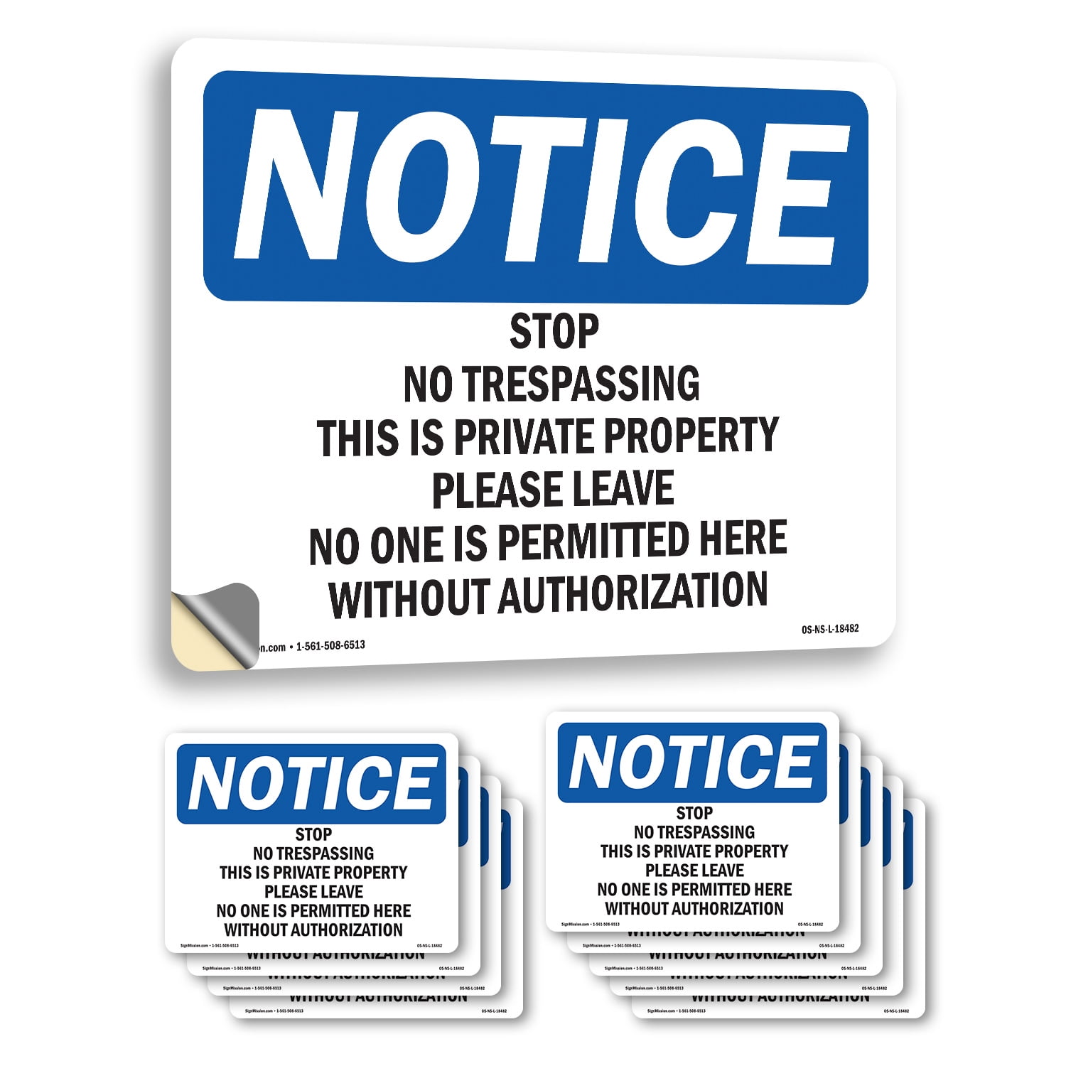 Stop No Trespassing This Is Private Property OSHA Notice Vinyl Decal ...