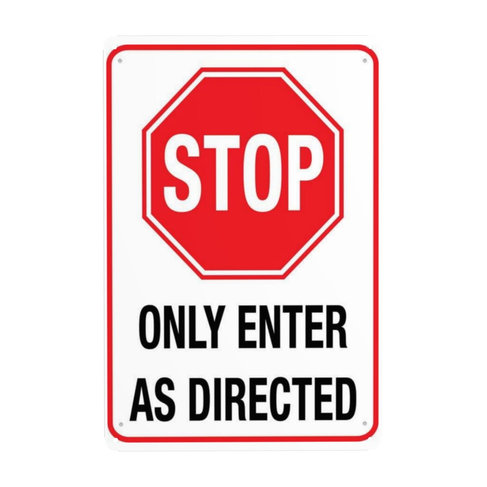 Stop Only Enter As Directed Tin Sign Warning Metal Sign Vintage Sign ...
