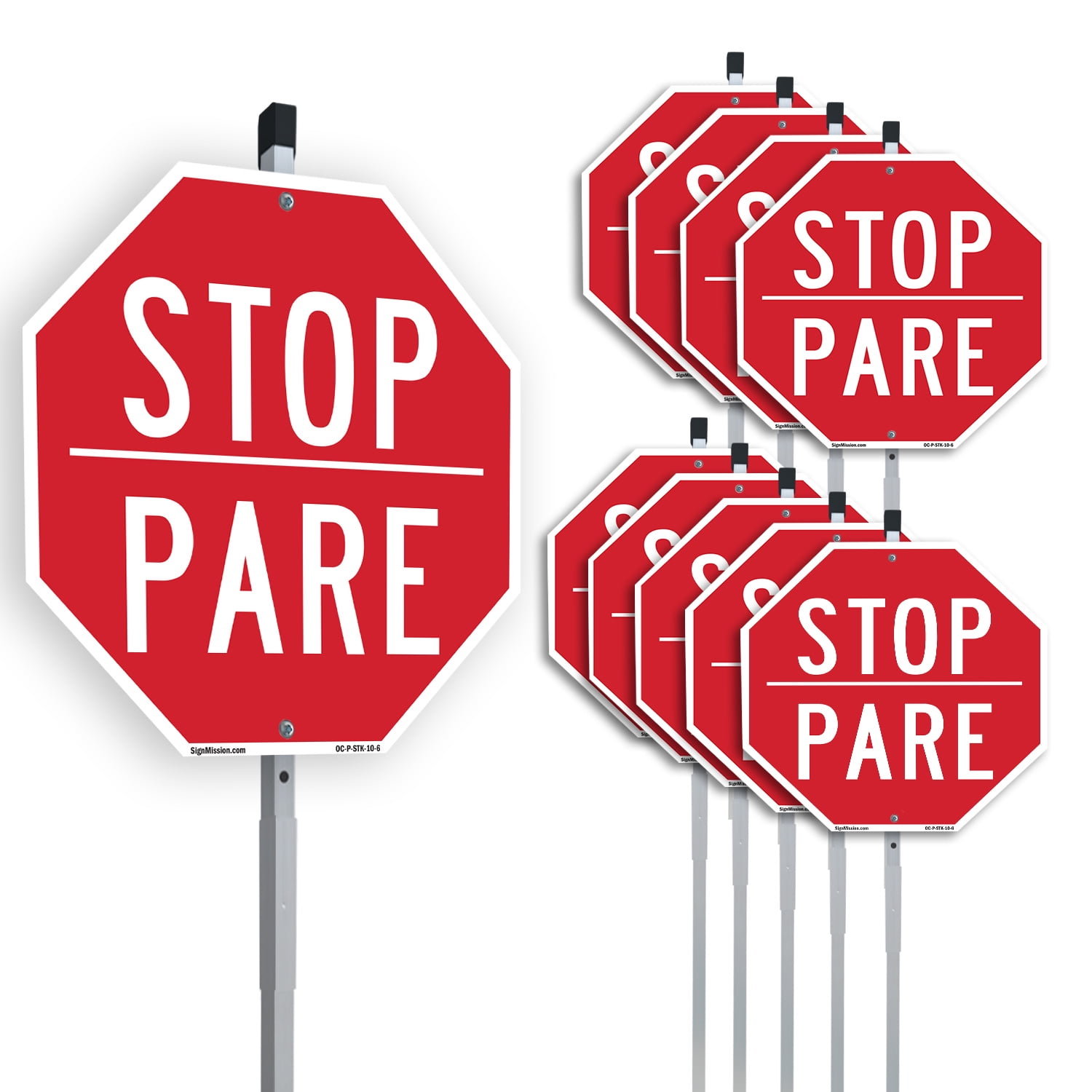 Stop Pare (10 Pack) 10 inch X 10 inch Octagon Rust Free Aluminum Metal ...