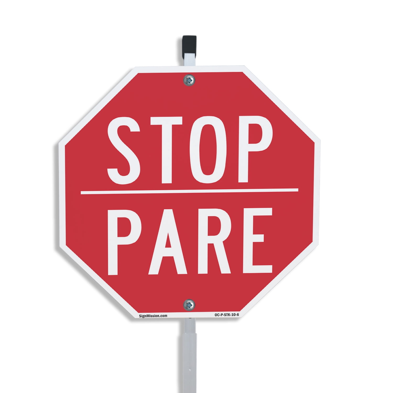 Stop Pare 10 inch X 10 inch Octagon Plastic Sign with Aluminum Mounting ...