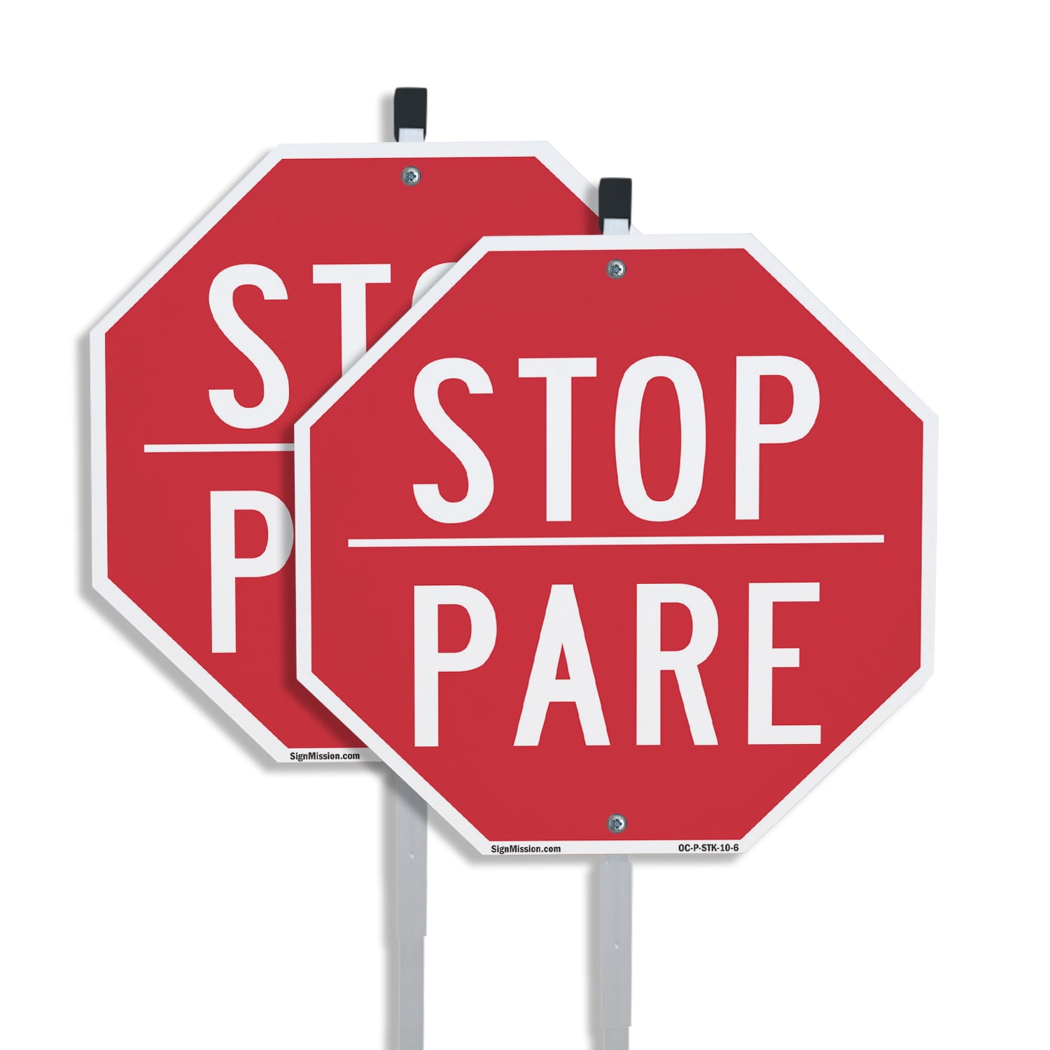 Stop Pare (2 Pack) 10 inch X 10 inch Octagon Plastic Signs with ...