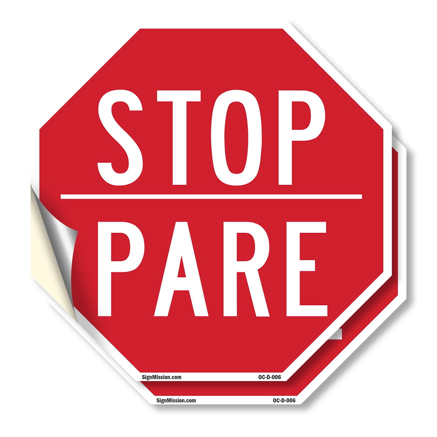 Stop Pare (2 Pack) 10 inch X 10 inch Octagon Vinyl Label Decal Sticker ...