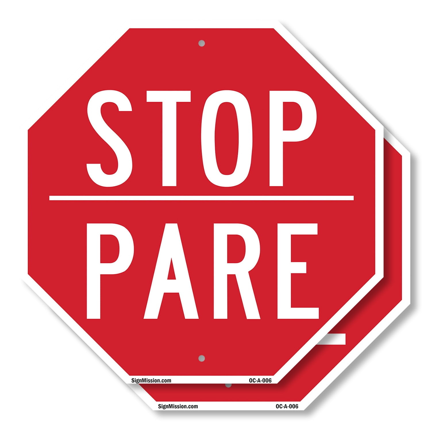 Stop Pare (2 Pack) 6 inch X 6 inch Octagon Plastic Sign Weather ...