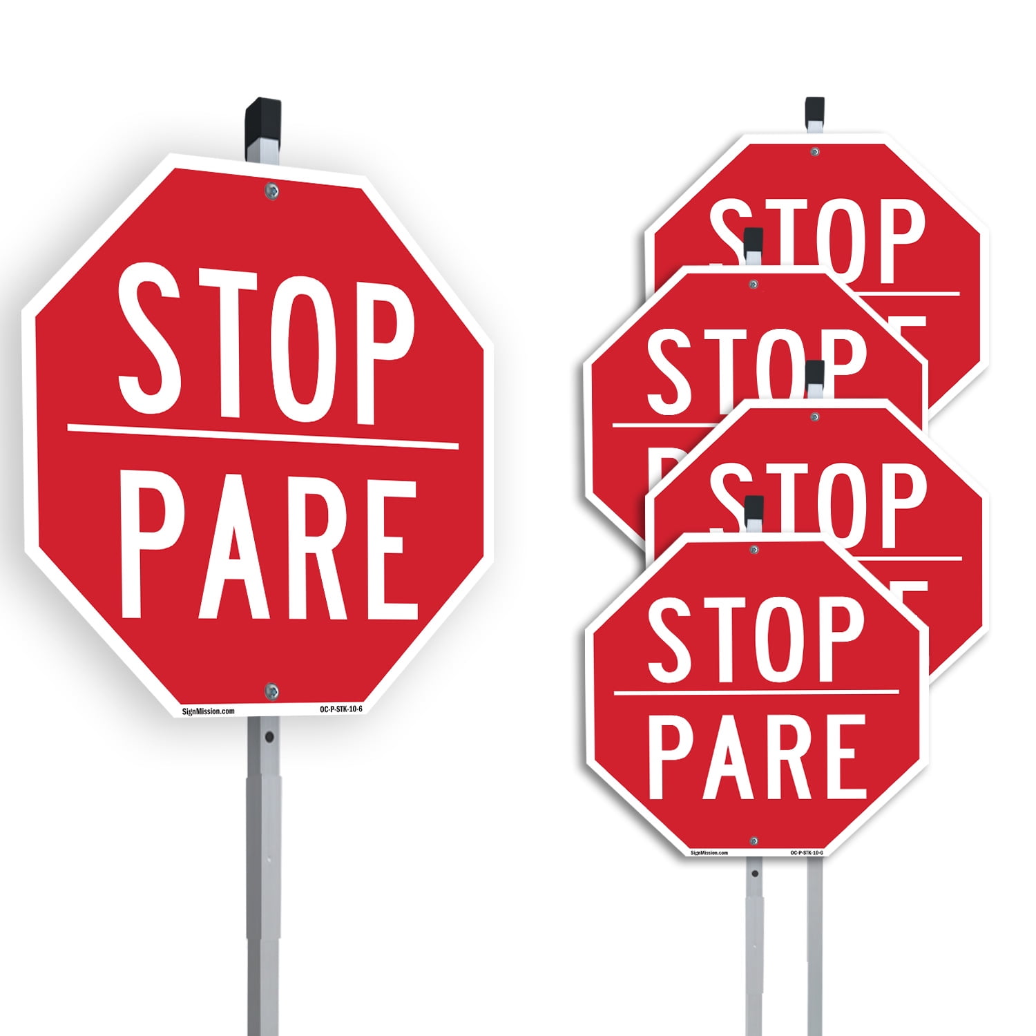 Stop Pare (5 Pack) 10 inch X 10 inch Octagon Rust Free Aluminum Metal ...