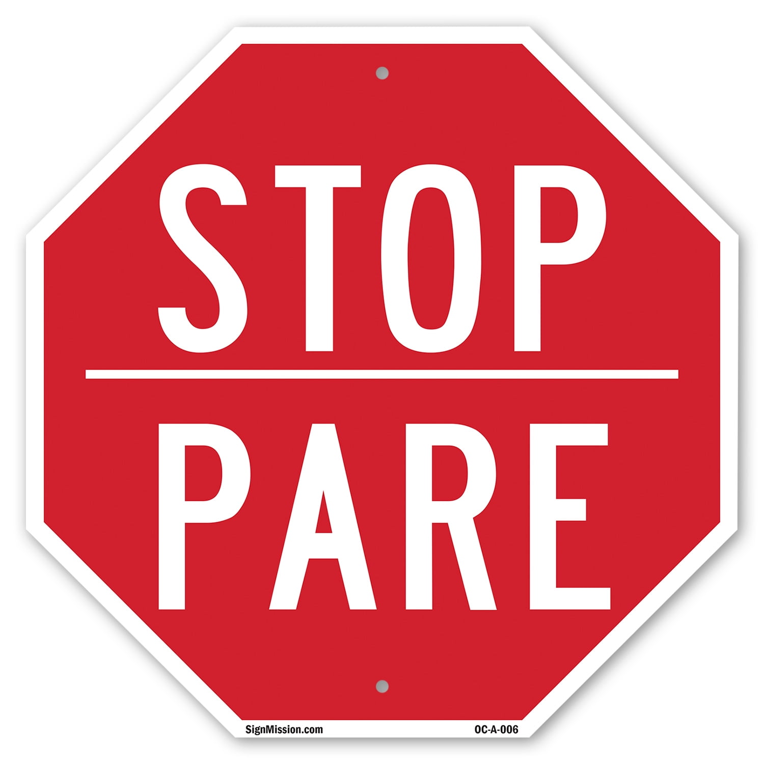 Stop Pare 6 inch X 6 inch Octagon Plastic Sign Weather Resistant, UV ...