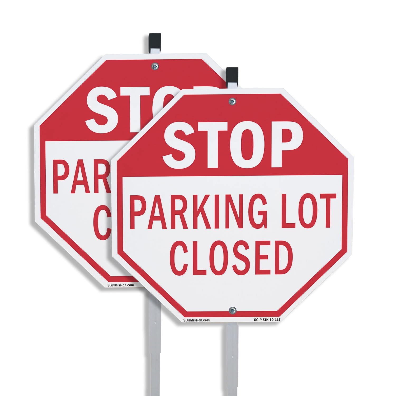 Stop Parking Lot Closed (2 Pack) 10 inch X 10 inch Octagon Aluminum ...