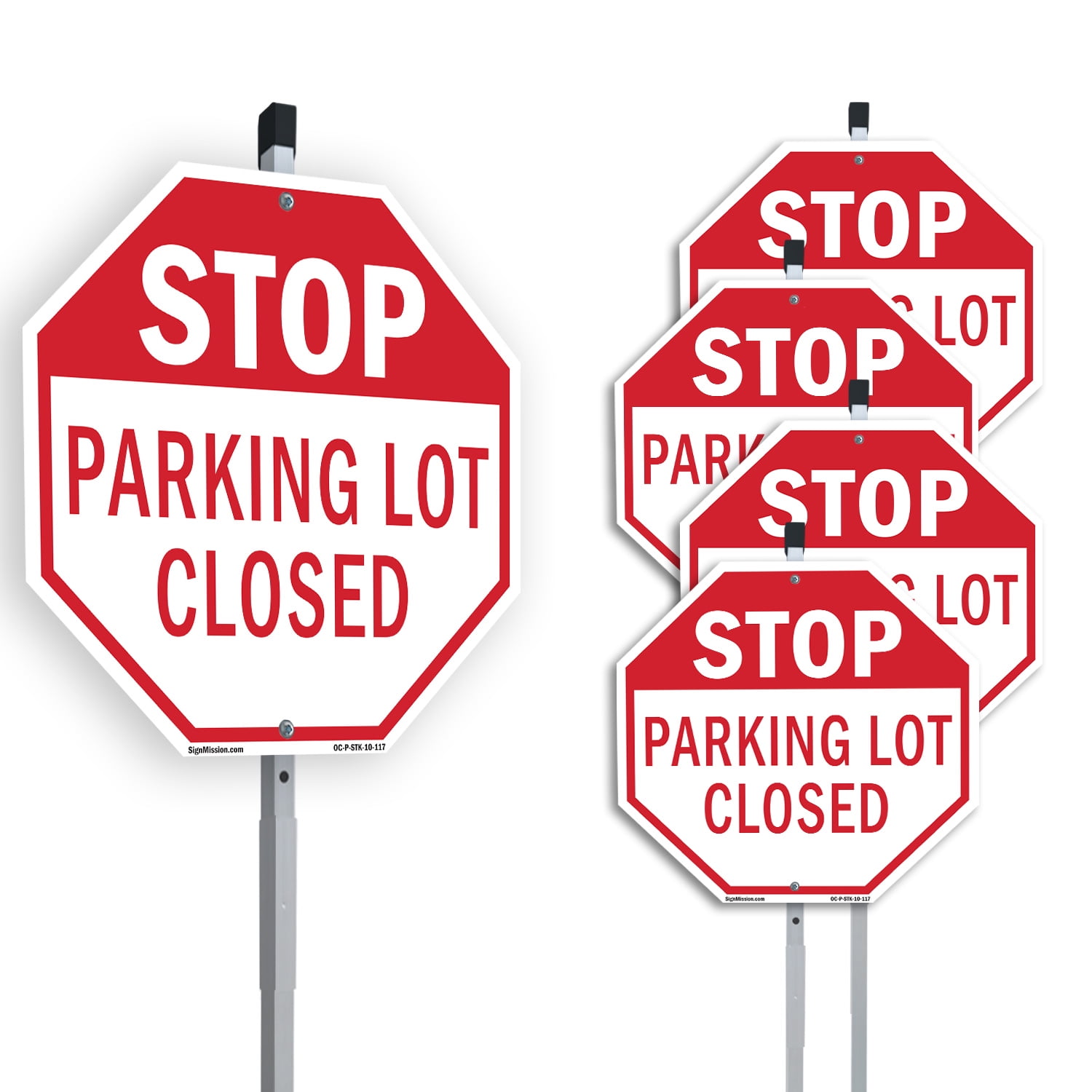 Stop Parking Lot Closed (5 Pack) 10 inch X 10 inch Octagon Plastic ...