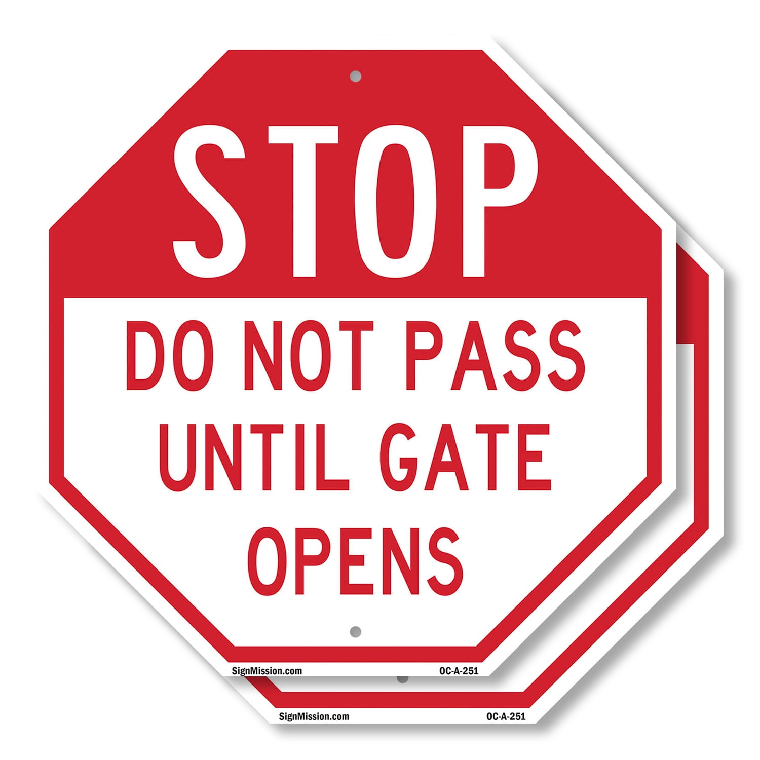 Stop Do Not Pass Until Gate Opens (2 Pack) 10 inch X 10 inch Octagon ...