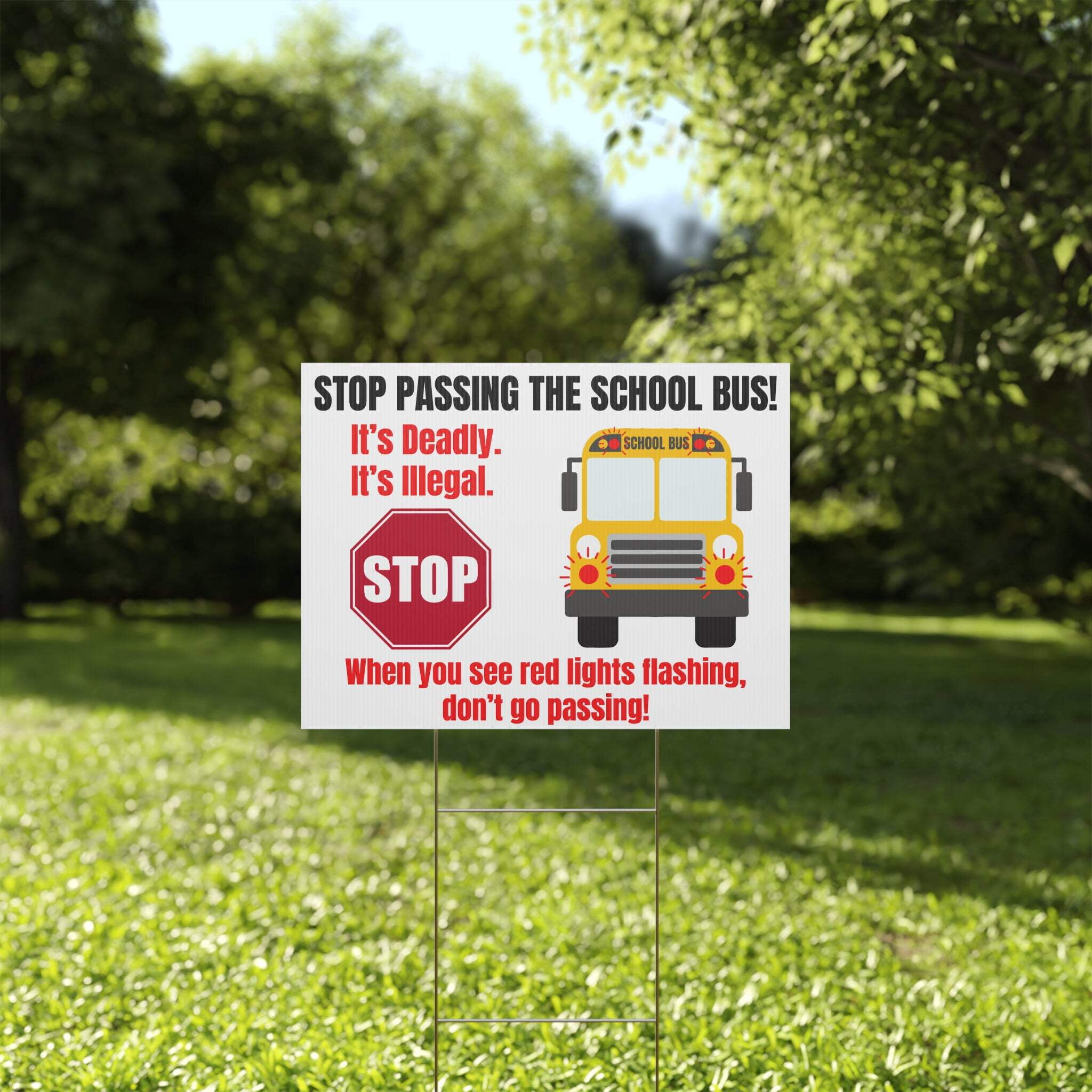 Stop Passing The School Bus Yard Sign - Walmart.com