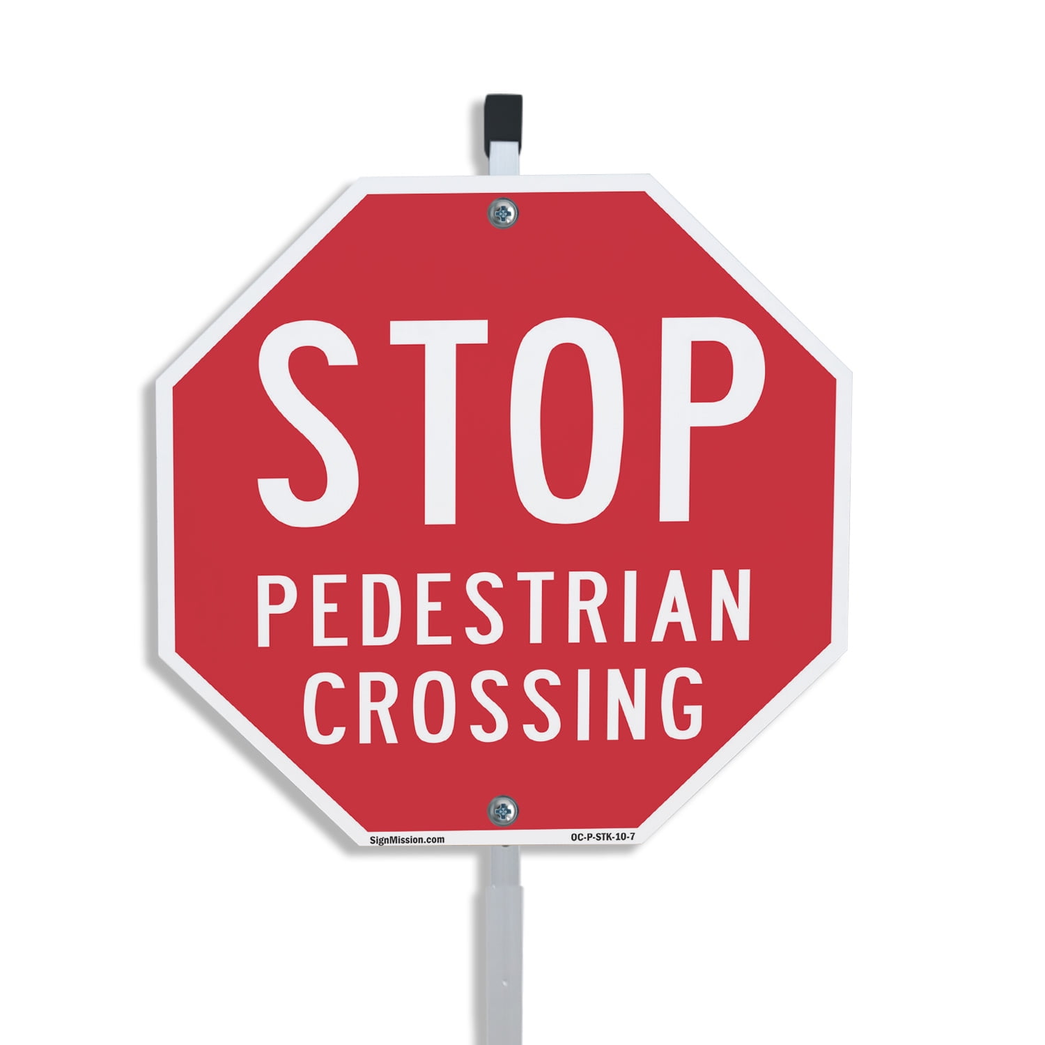 Stop Pedestrian Crossing 10 inch X 10 inch Octagon Plastic Sign with ...
