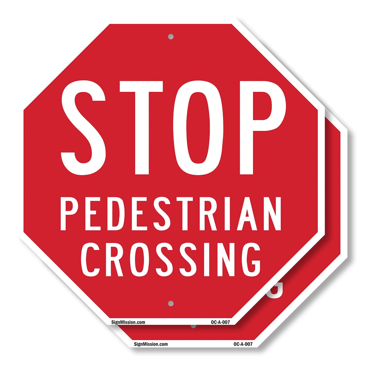Stop Pedestrian Crossing (2 Pack) 18 inch X 18 inch Octagon Plastic ...