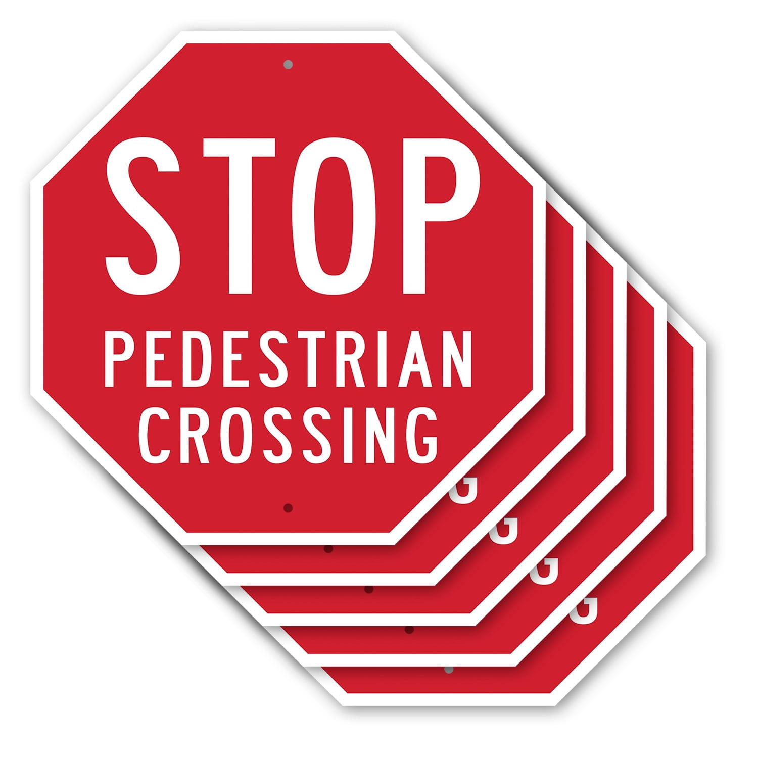 Stop Pedestrian Crossing (5 Pack) 10 inch X 10 inch Octagon Rust Free ...