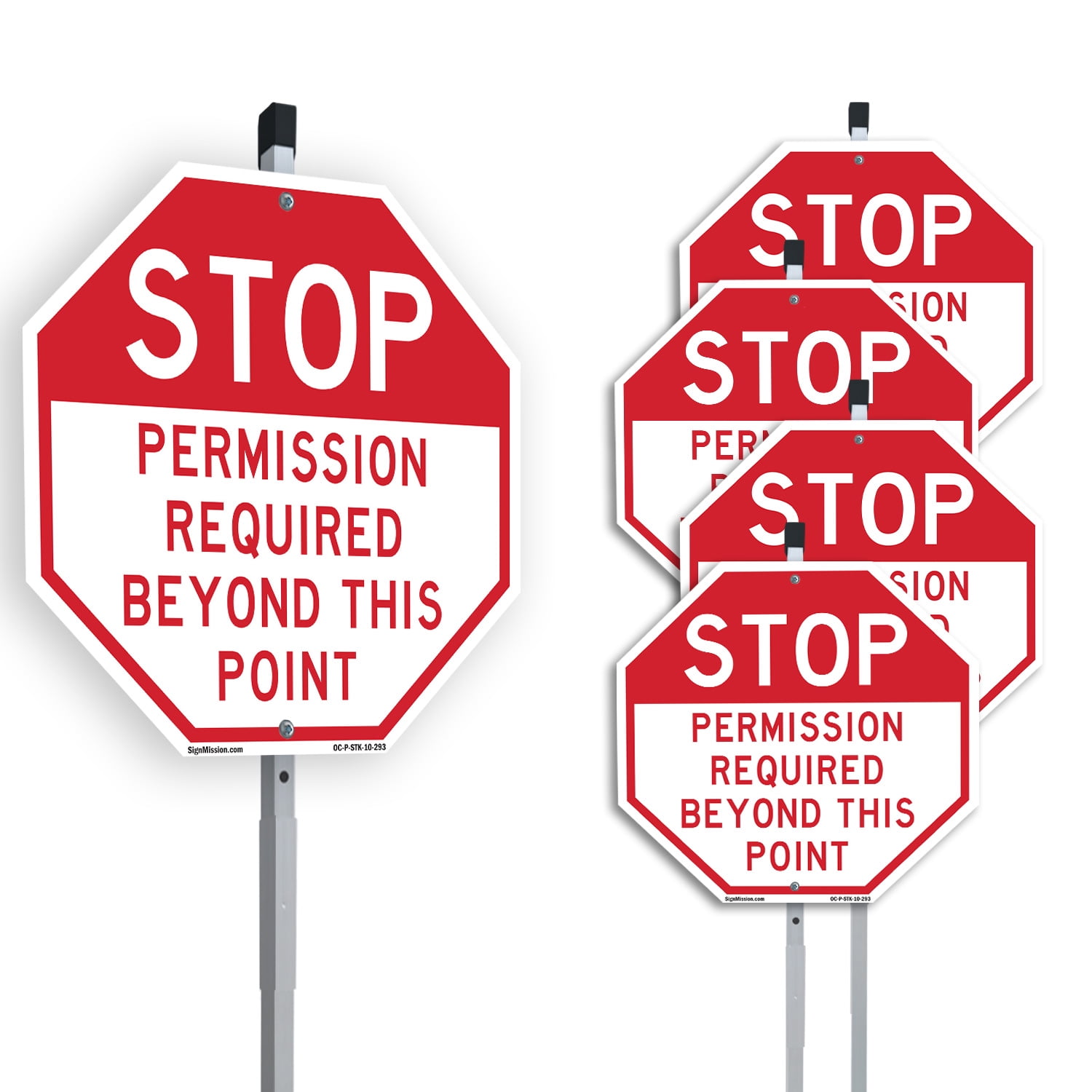 Stop Permission Required Beyond This Point (5 Pack) 10 inch X 10 inch ...