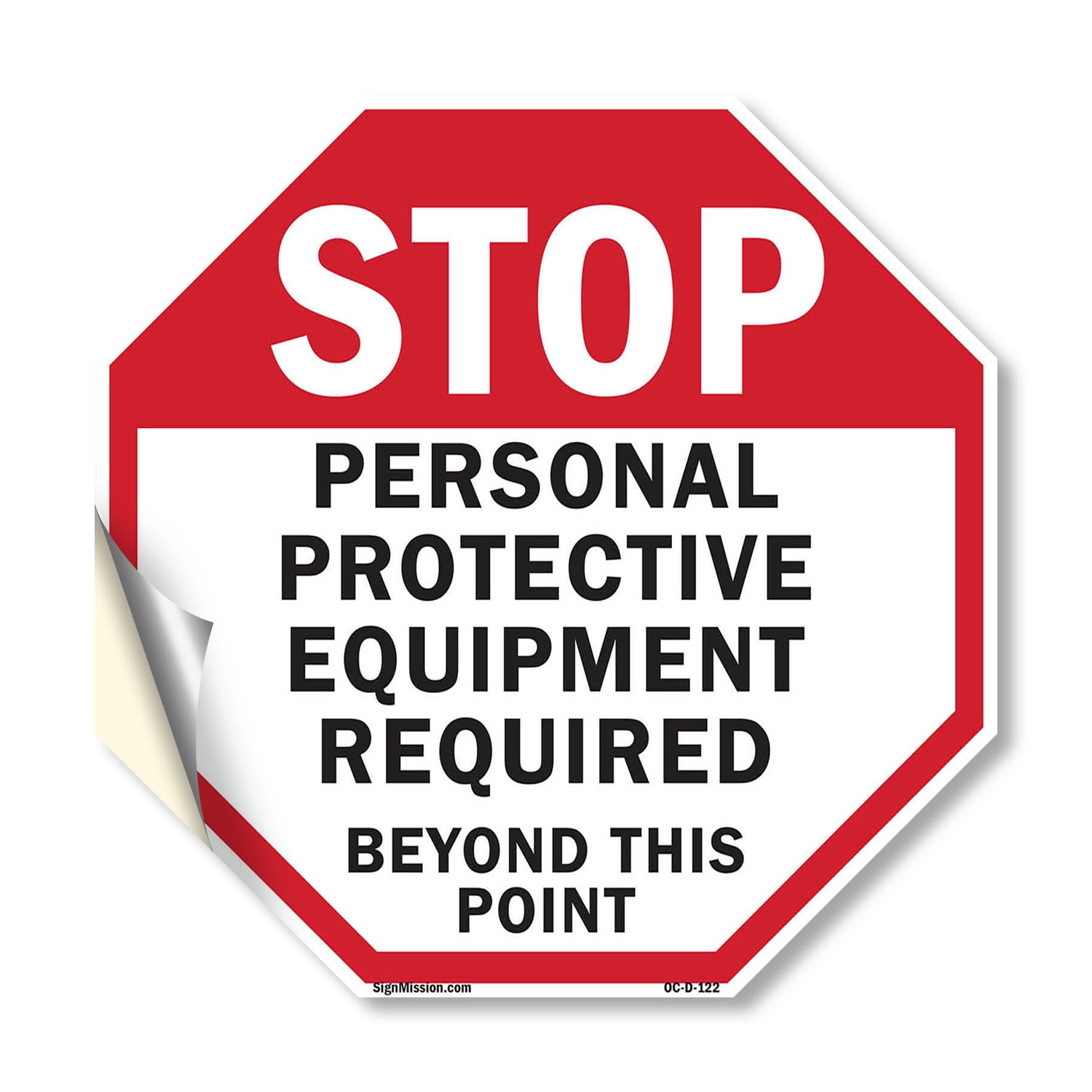 Stop Personal Protective Equipment Required Beyond This Point 10 inch X ...