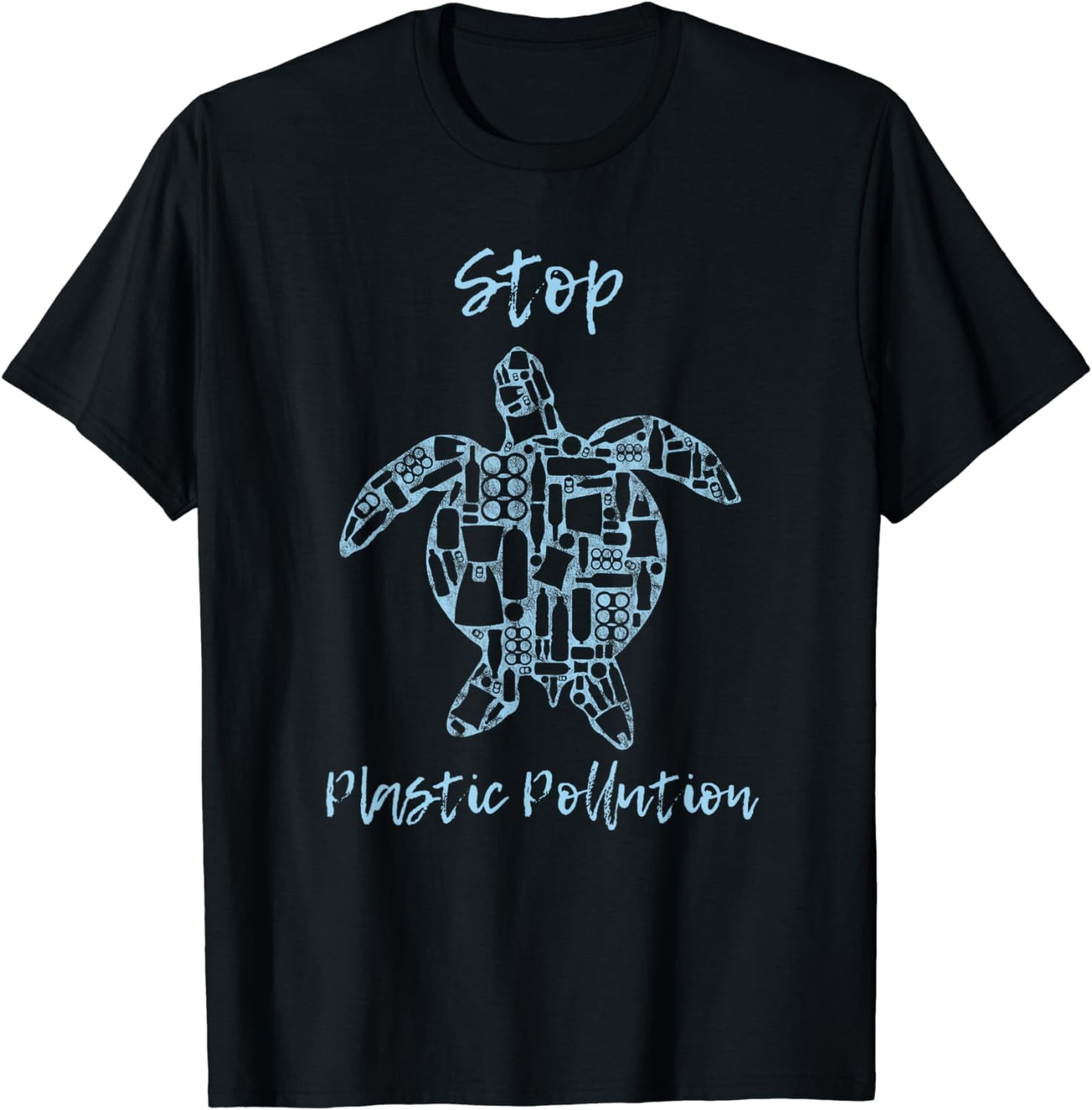 Stop Plastic Pollution Design Sea Turtle Straw Save Ocean T-Shirt ...