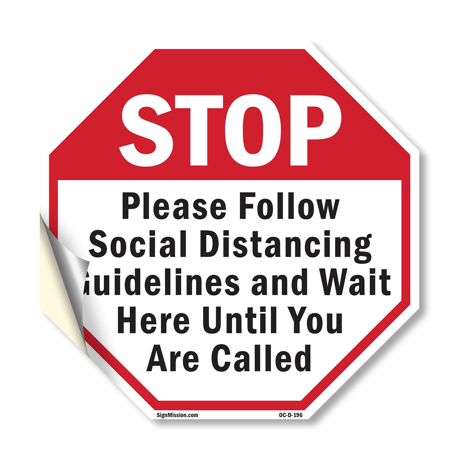 Stop Please Follow Social Distancing Guidelines and Wait Here Until You ...