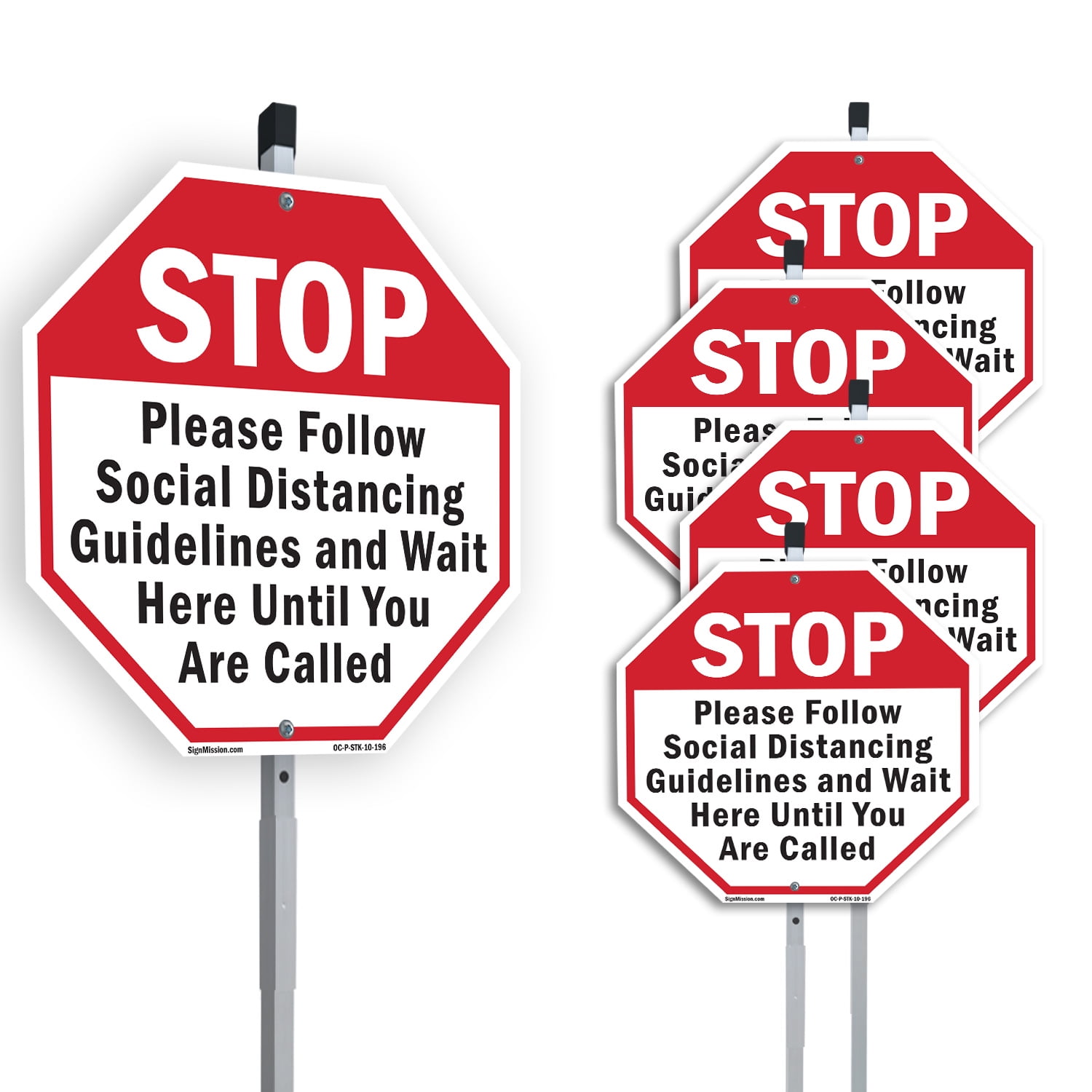 Stop Please Follow Social Distancing Guidelines and Wait Here Until You ...