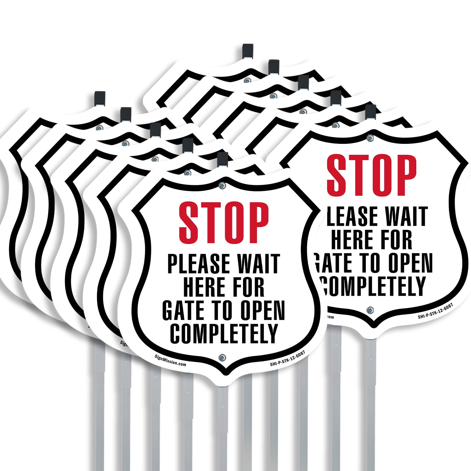 Stop Please Wait Here For Gate To Open Completely (10 Pack) 12 inch X ...