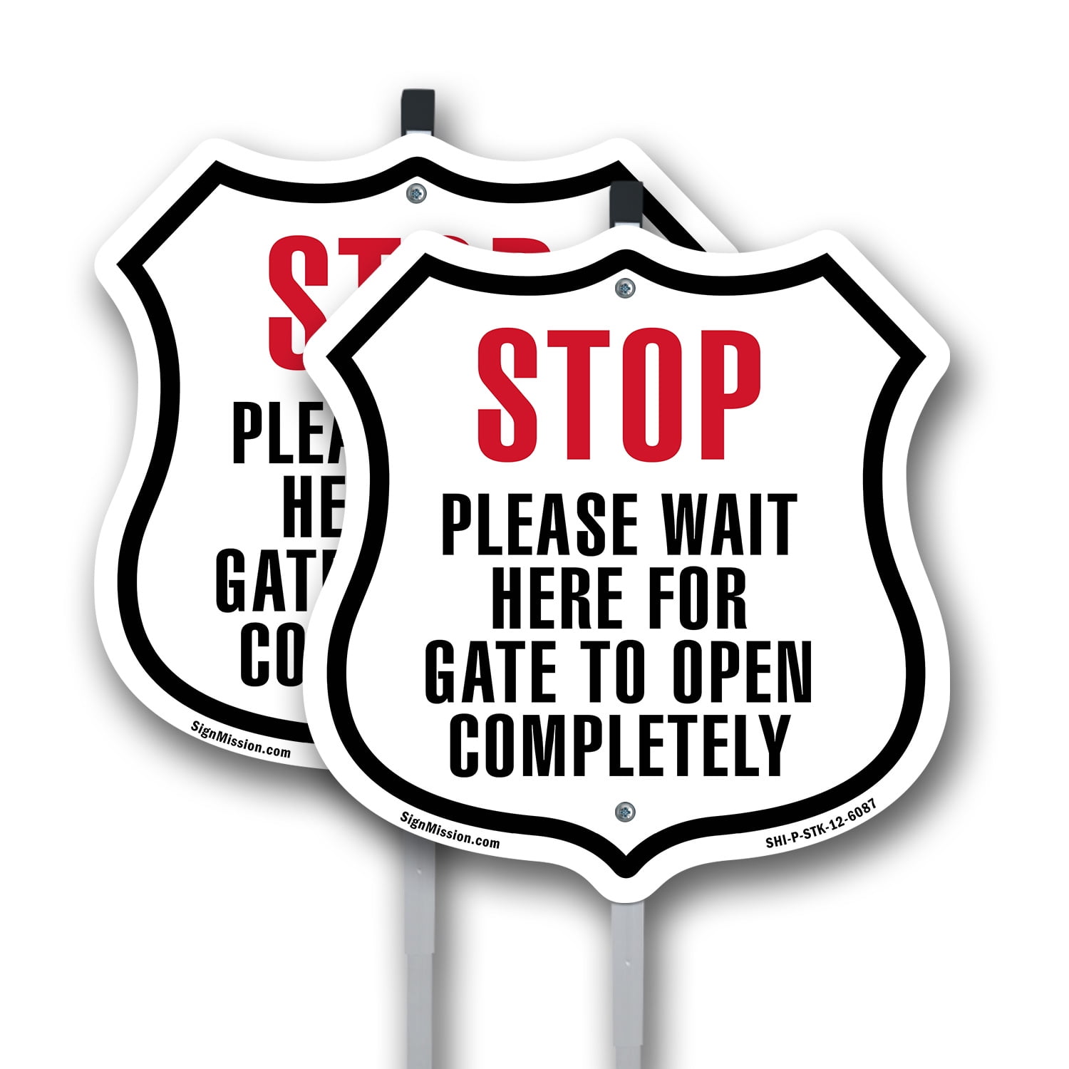 Stop Please Wait Here For Gate To Open Completely (2 Pack) 12 inch X 12 ...