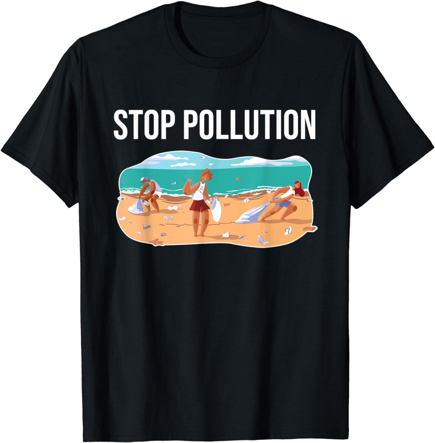 Stop Pollution Plastic Sea Environmental Protection Activist T-Shirt ...