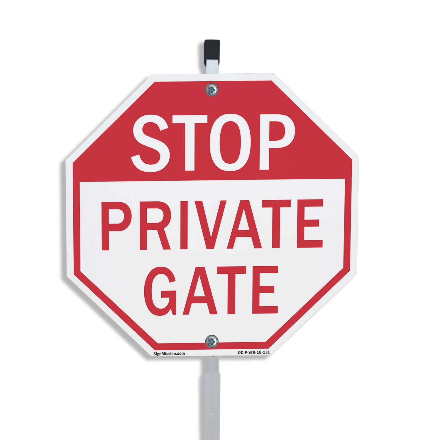 Stop Private Gate 10 inch X 10 inch Octagon Plastic Sign with Aluminum ...
