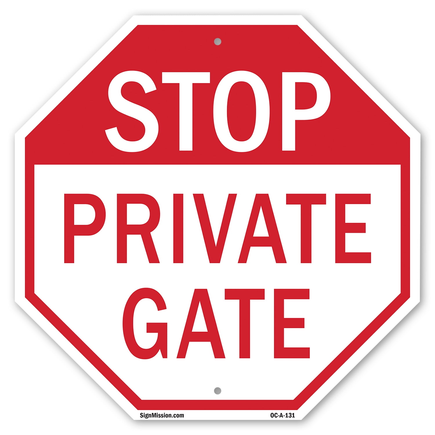 Stop Private Gate 10 inch X 10 inch Octagon Plastic Sign Weather ...