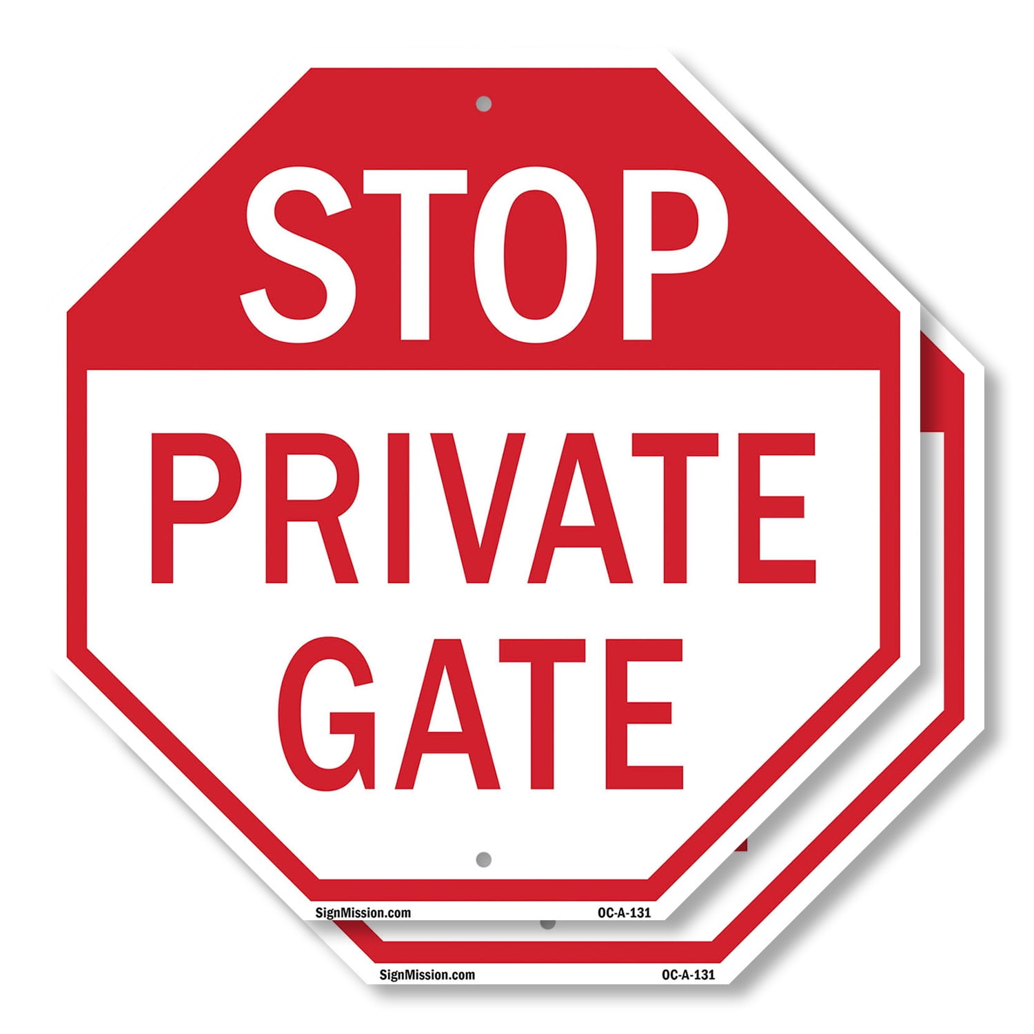 Stop Private Gate (2 Pack) 10 inch X 10 inch Octagon Plastic Sign ...