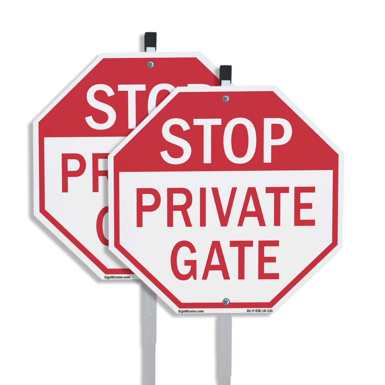 Stop Private Gate (2 Pack) 10 inch X 10 inch Octagon Rust Free Aluminum ...