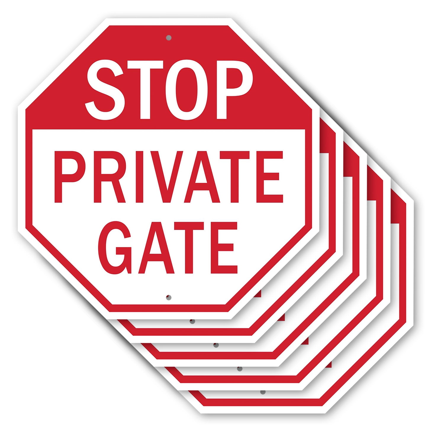 Stop Private Gate (5 Pack) 10 inch X 10 inch Octagon Rust Free Aluminum ...
