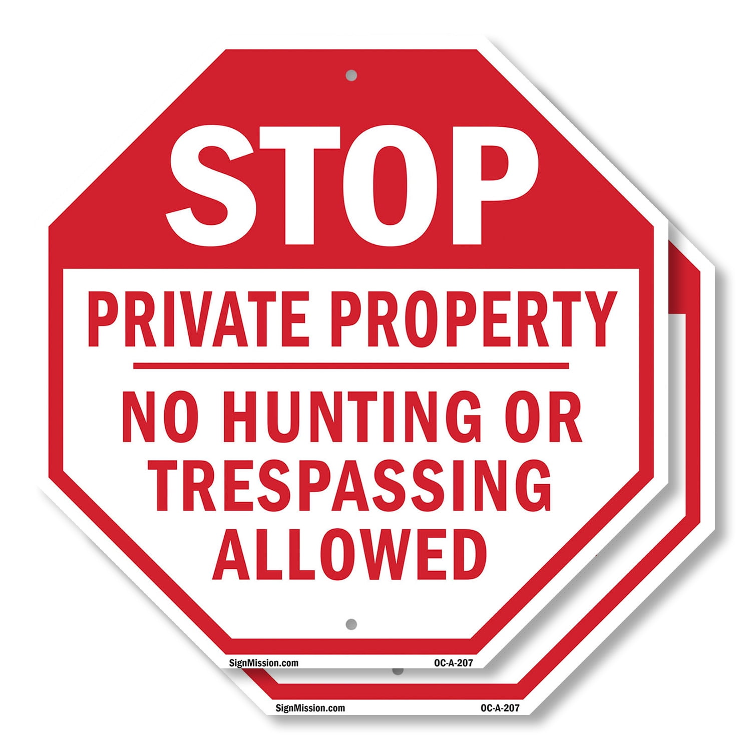 Stop Private Property No Hunting or Trespassing Allowed (2 Pack) 18 ...