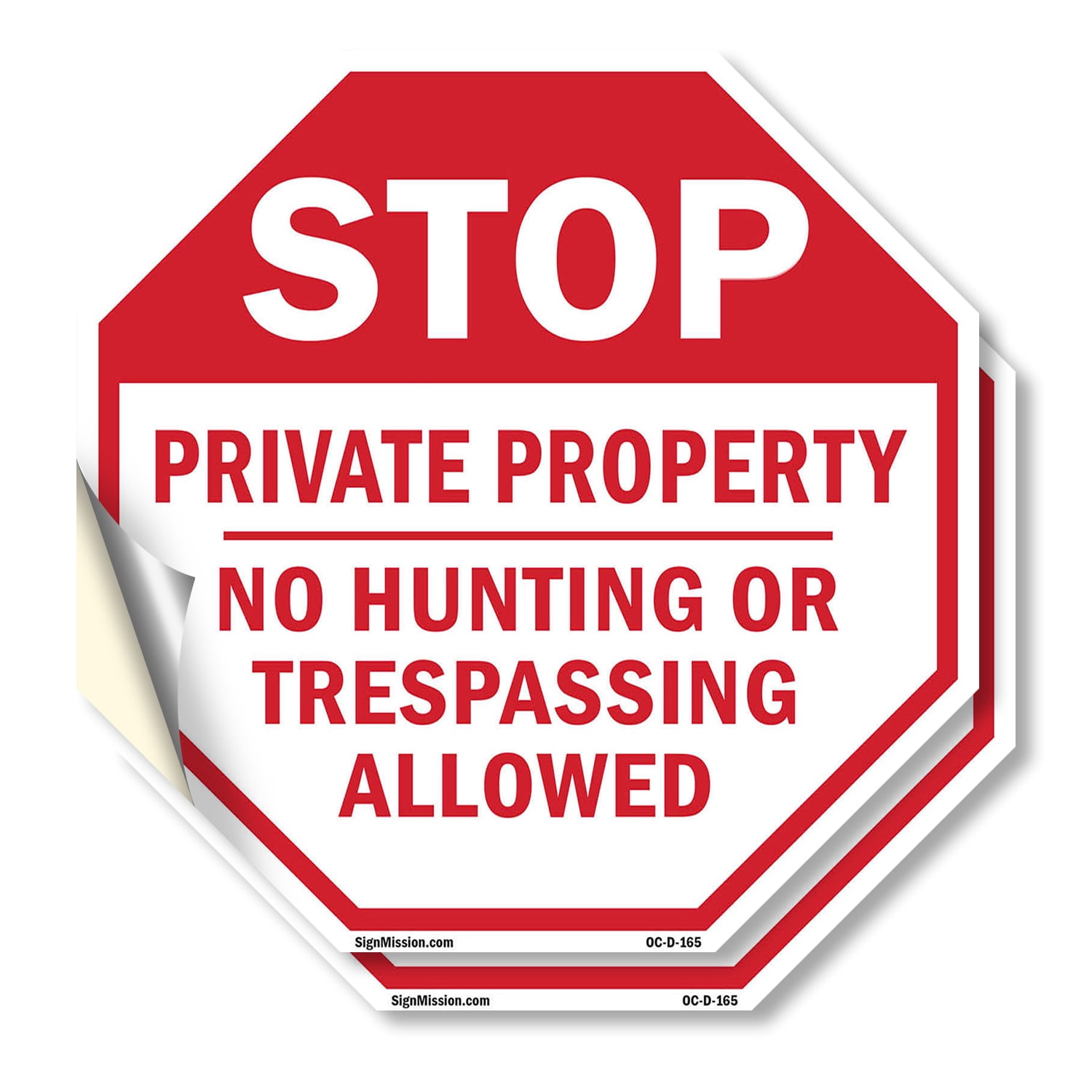 Stop Private Property No Hunting or Trespassing Allowed (2 Pack) 6 inch ...