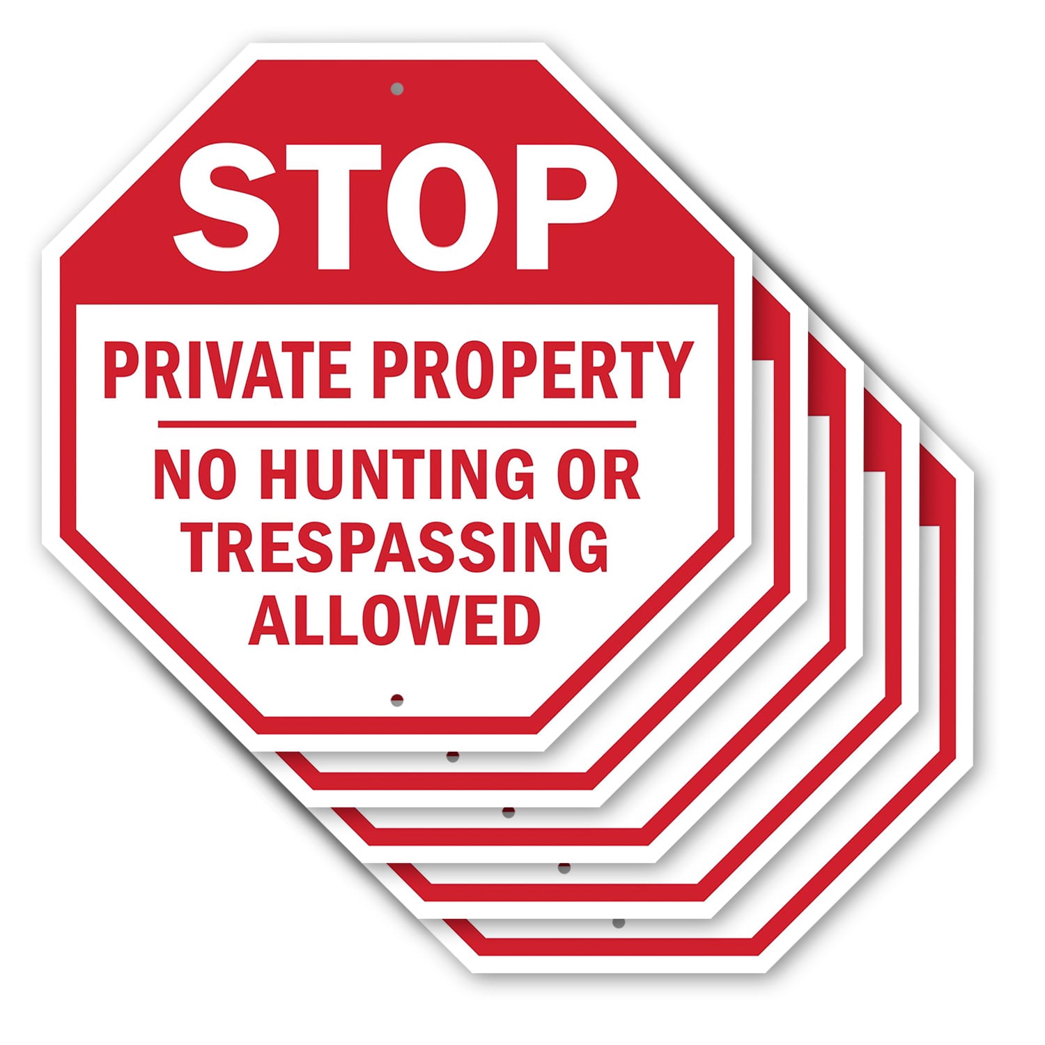 Stop Private Property No Hunting or Trespassing Allowed (5 Pack) 10 ...