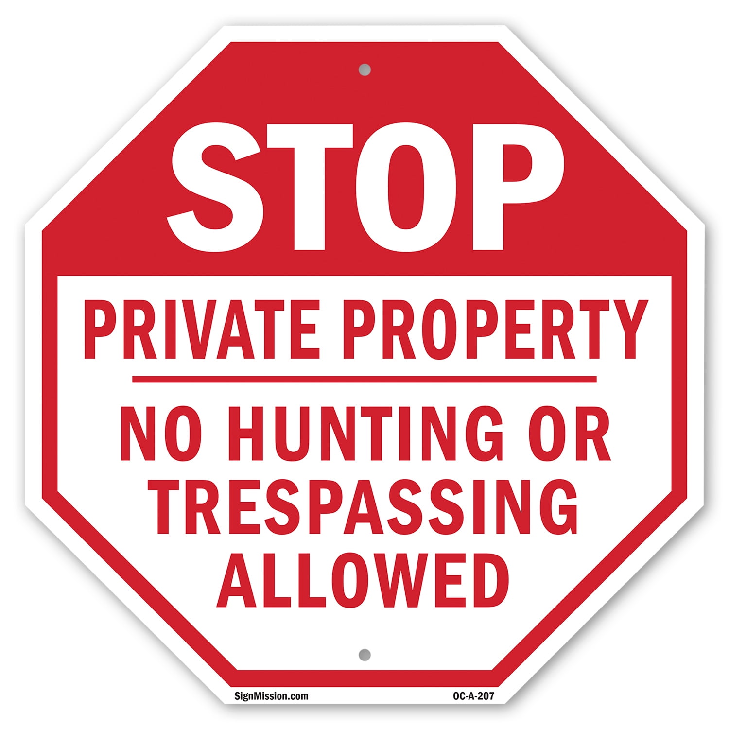 Stop Private Property No Hunting or Trespassing Allowed 6 inch X 6 inch ...